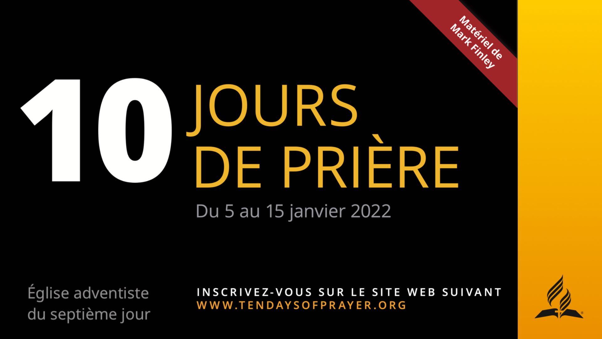 Les 10 jours de prière du 05 au 15 janvier 2022 - Adventiste FFN
