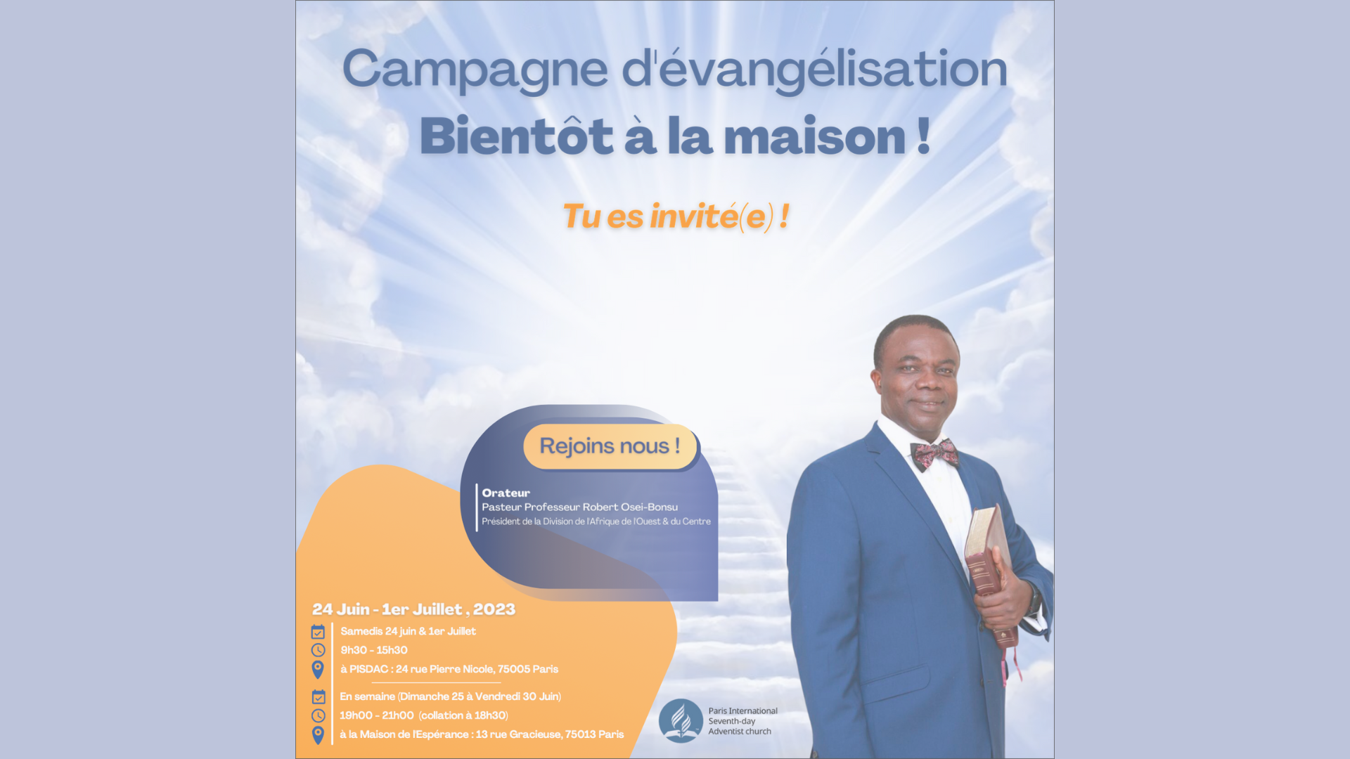 Campagne d'évangelisation : Bientôt à la maison ! - Adventiste FFN