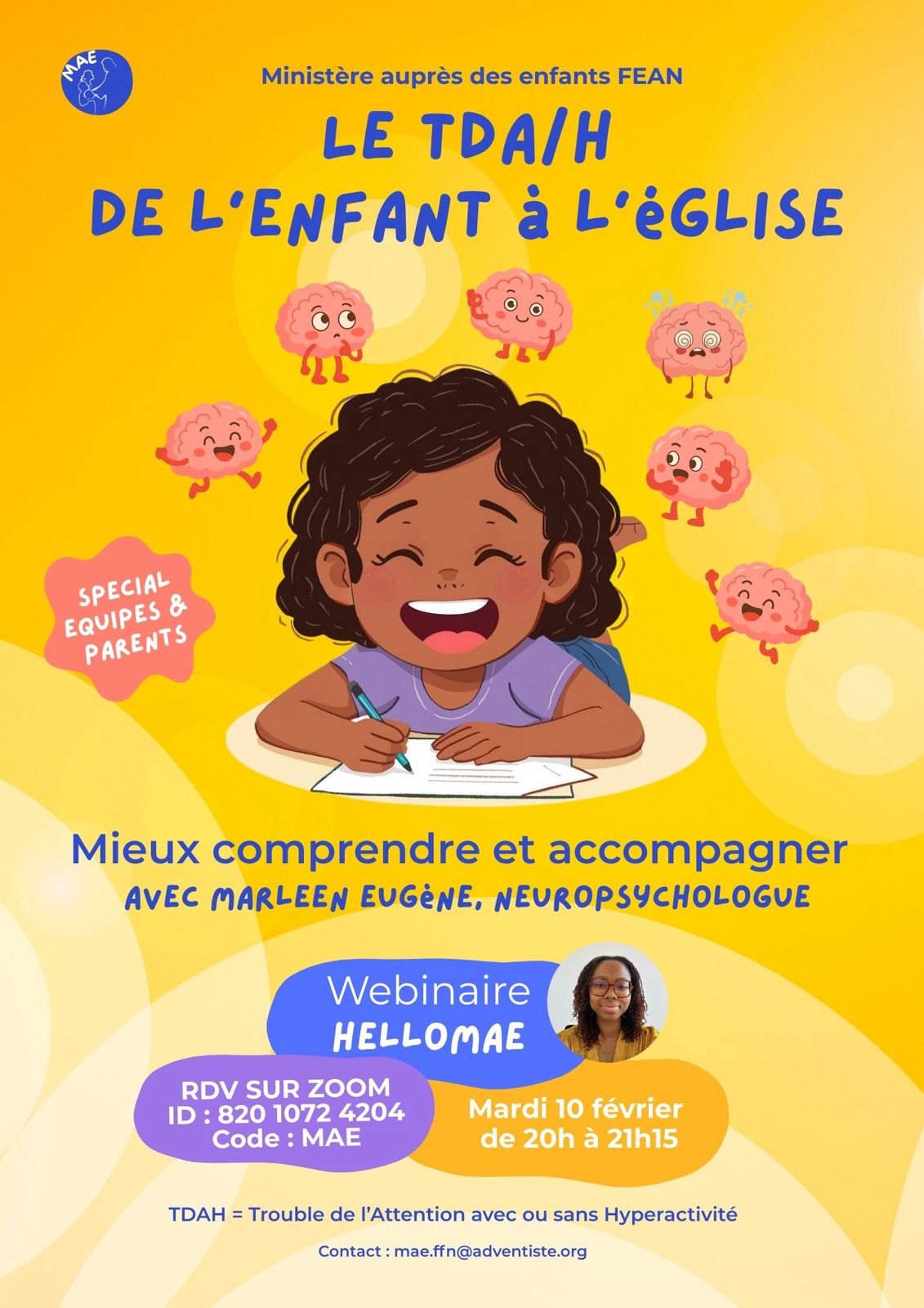 Le TDA/H de l'enfant à l'église, le webinaire à ne pas manquer ...